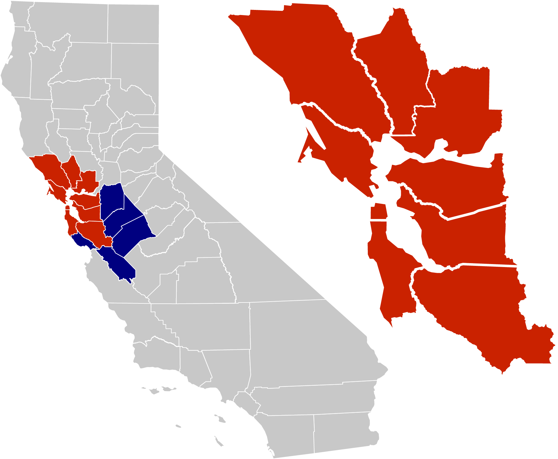 Map bay area counties